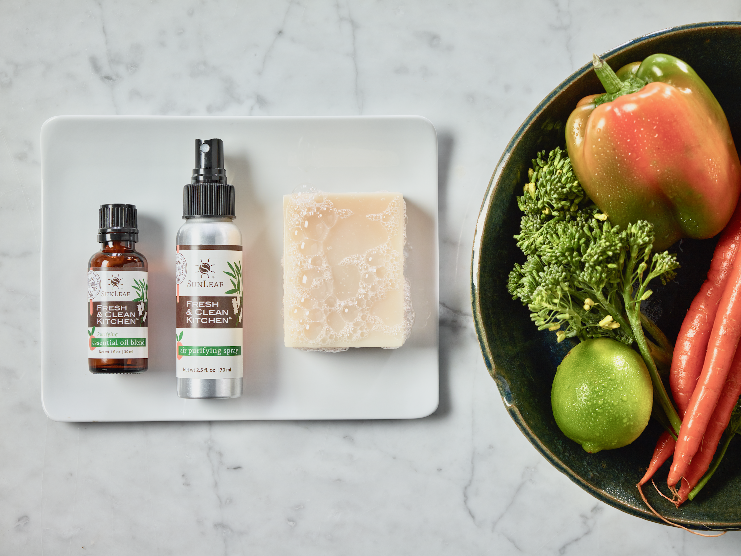 Wash your produce! ...with Fresh & Clean Kitchen Purifying Soap – SunLeaf®
